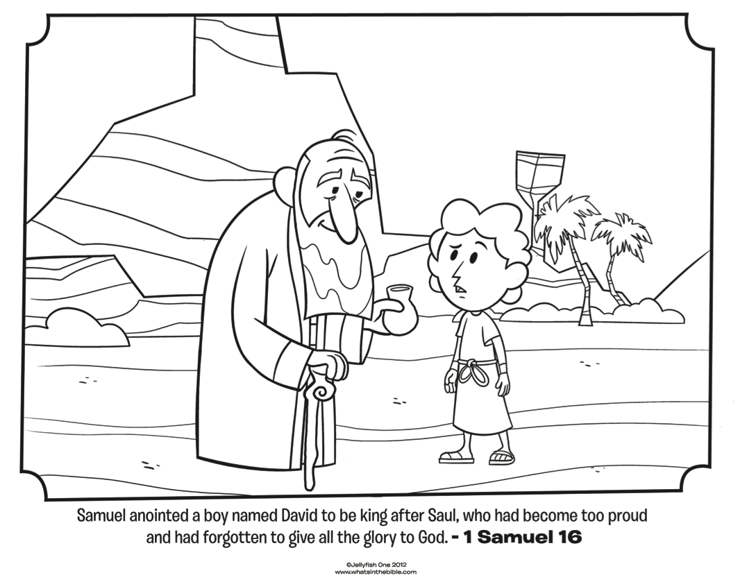 Samuel Anoints David Bible Coloring Pages What s In The Bible 